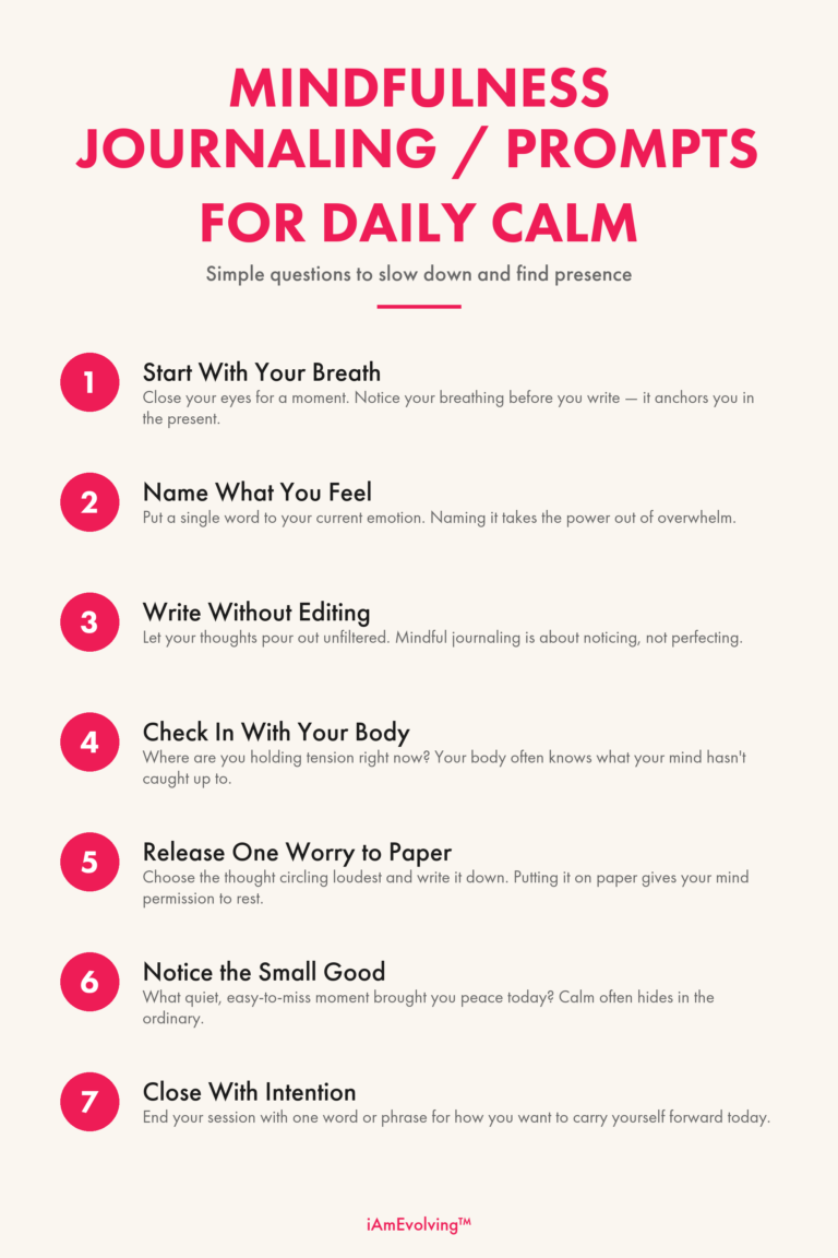 Mindfulness Journaling Prompts for Daily Calm — iAmEvolving™